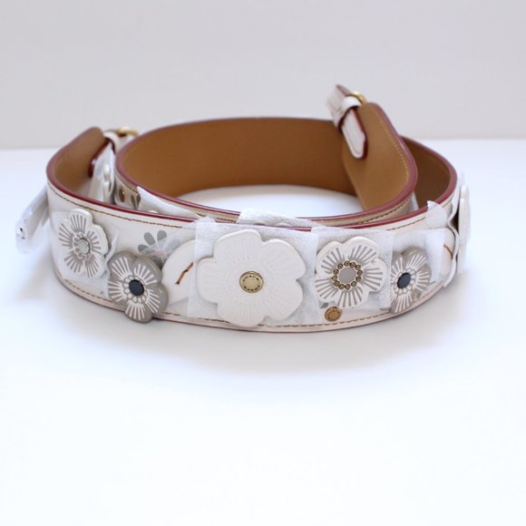 Coach | Bags | Nwt Coach Cream Tea Rose Leather Bagguitar Strap | Poshmark